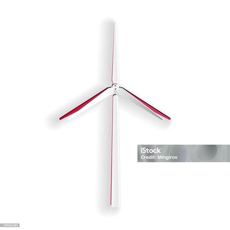 흰색 배경에 격리 된 풍력 터빈 아이콘을 종이 잘라 풍력 발전기 기호 풍차 실루엣 전력 생산을 위한 풍차 종이 아트 스타일 벡터