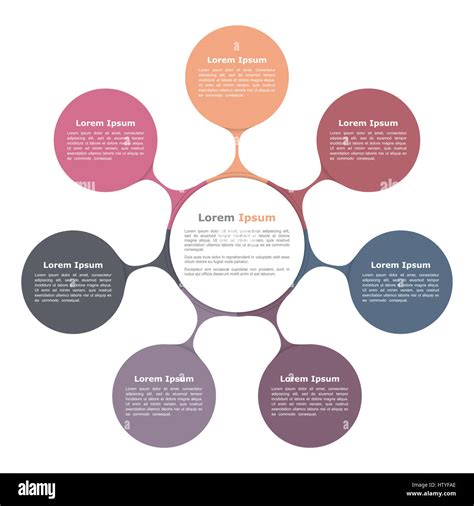 Circle Flow Chart With Seven Elements Infographic Template Stock Photo