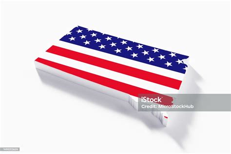 사우스다코타 주 경계는 흰색 배경에 미국 국기로 질감을 더했다 0명에 대한 스톡 사진 및 기타 이미지 0명 3차원 형태 관광 Istock