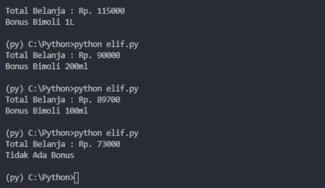 Percabangan If Else Elif Pada Pemrograman Python