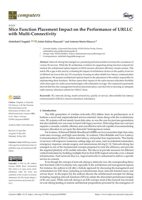 Slice Function Placement Impact On The Performance Of Urllc With Multi Connectivity Researchback
