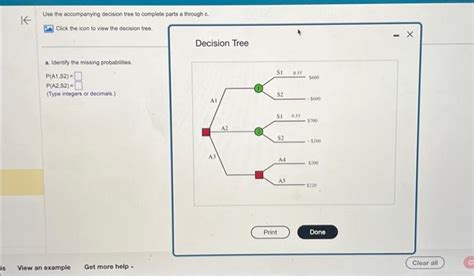 Solved Use The Accompanying Decision Tree To Complote Parts Chegg Com