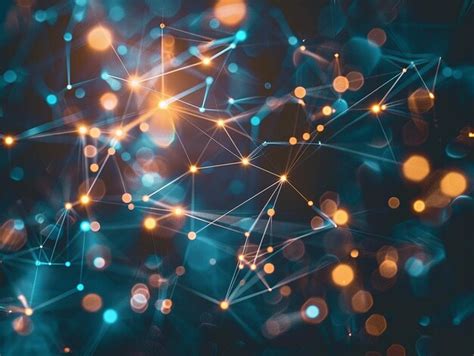 Premium Photo Abstract Flashing Connected Digital Data Nodes And