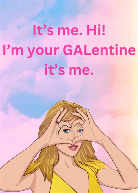 Taylor Swift Galentine Valentines Day Card Printable Etsy