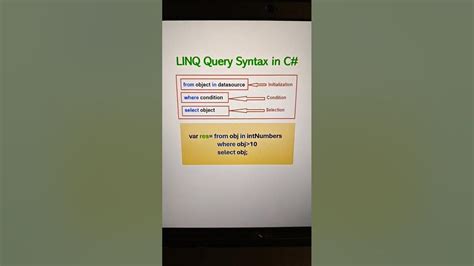 Linq Query Syntax In C Youtube