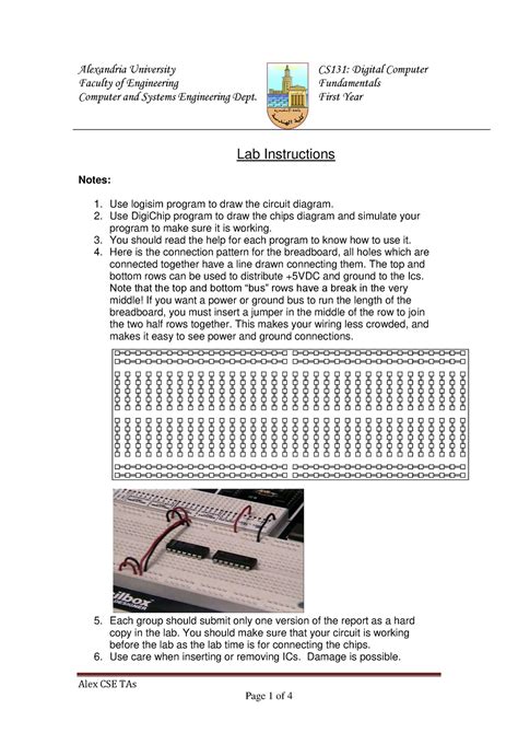 Lab Instructions CSED Alex CSE TAs Alexandria University Faculty Of Engineering Computer And