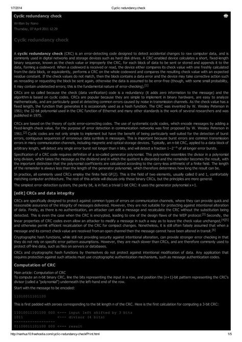 PDF Cyclic Redundancy Check Pdf DOKUMEN TIPS