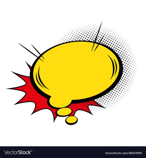 Speech Bubble Yellow Color Pop Art Style Vector Image
