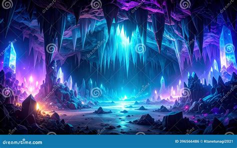 The Crystal Cavern Journey To The Center Of The Earth Stock Image