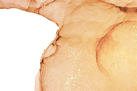 추상적인 오렌지 잉크 웨이브와 황금 물빛이 나는 수채화 배경 0명에 대한 스톡 벡터 아트 및 기타 이미지 0명 금색 대리석 효과 Istock