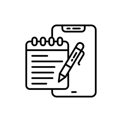 Note Taking App Icon In Vector Illustration 25729942 Vector Art At