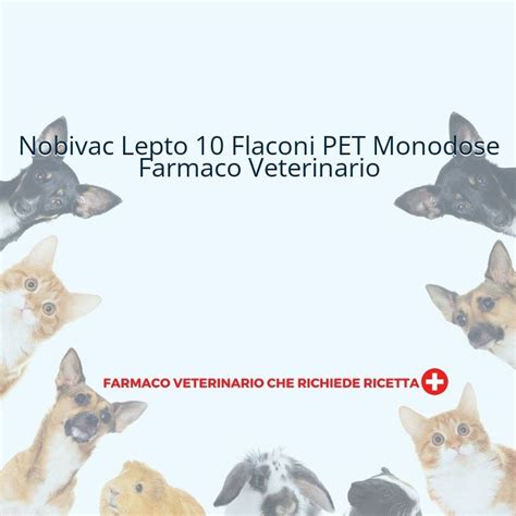 Nobivac Lepto 10 Flaconi PET Monodose Medicinale Veterinario Vendita ...