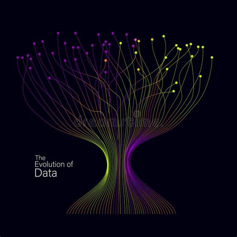 Evolution Of Data Vector Explosion Colorful Dot Lines Background Data