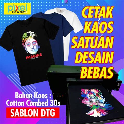 Cetak Kaos Sablon DTG Fesyen Pria Pakaian Atasan Di Carousell