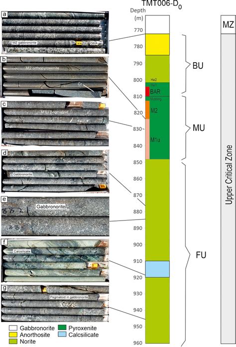 Lithological Log Of The Analysed Flatreef Drill Core Complemented By