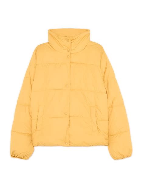 Żółta Kurtka Puffer Cropp 091fl 17x