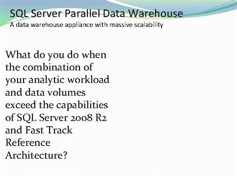 Sql Server 2008 R 2 Parallel Data Warehouse