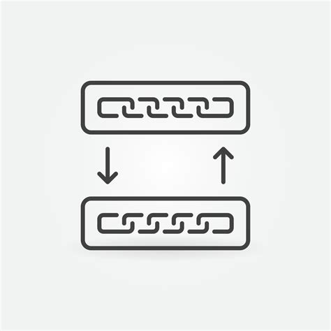 Chain In Blocks With Arrows Vector Blockchain Outline Icon 12777851