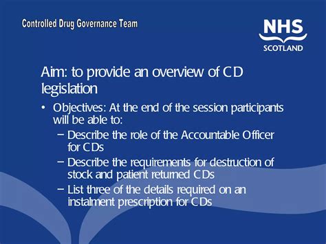 Safer Management And Use Of Controlled Drugs Ppt