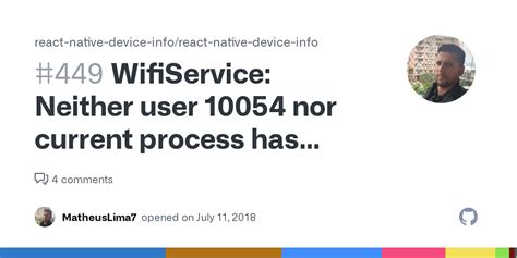 Wifiservice Neither User 10054 Nor Current Process Has Androidpermissionaccesswifistate