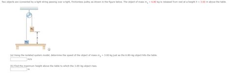 Solved Two Objects Are Connected By A Light String Passing