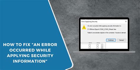 How To Fix “an Error Occurred While Applying Security Information”