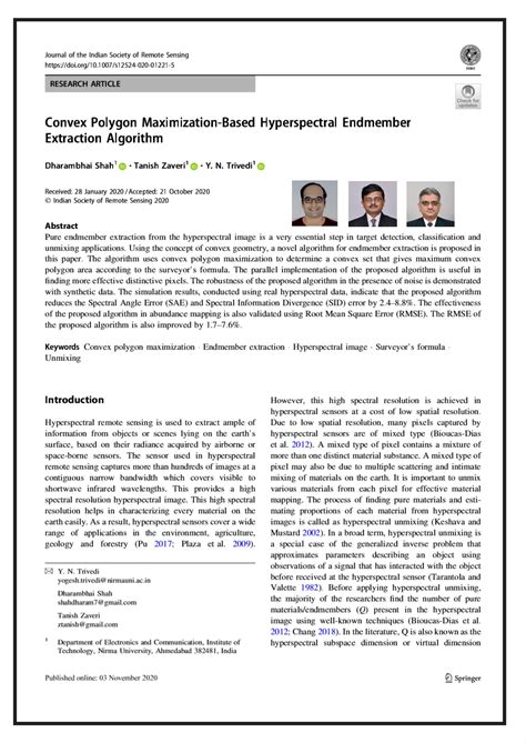 convex polygon maximization based hyperspectral endmember extraction