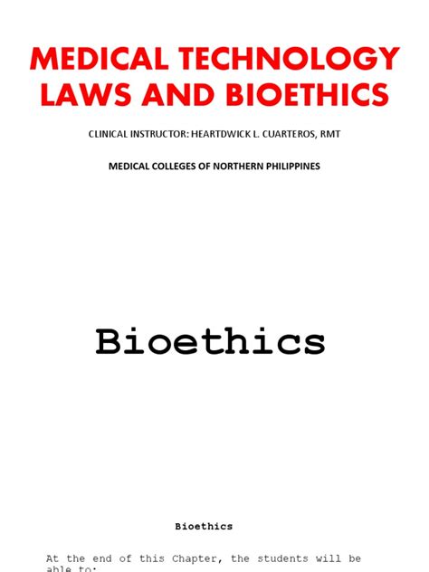Medical Technology Laws And Bioethics Chapter 8 Pdf Bioethics