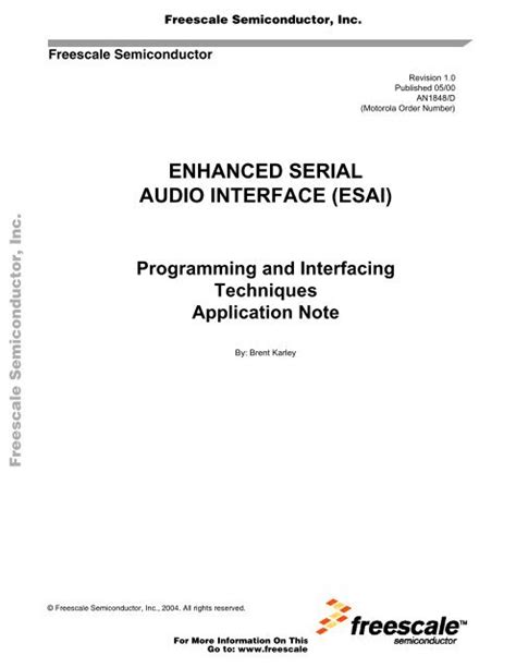 Enhanced Serial Audio Interface Esai Freescale Semiconductor