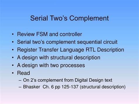 Ppt Serial Twos Complement Powerpoint Presentation Free Download Id3198325