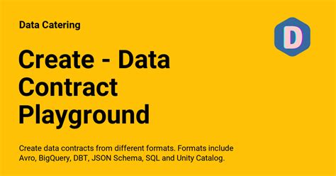 Create Data Contract Playground