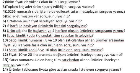 İbrahim Karaman Veri Tabanı Northwind Databasi örnek Uygulama Soruları