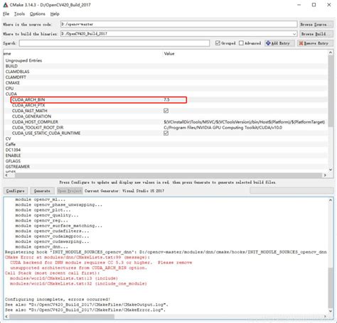 Win10下编译同时支持cuda以及python3的opencv 42教程opencv Modules To Be Built没有