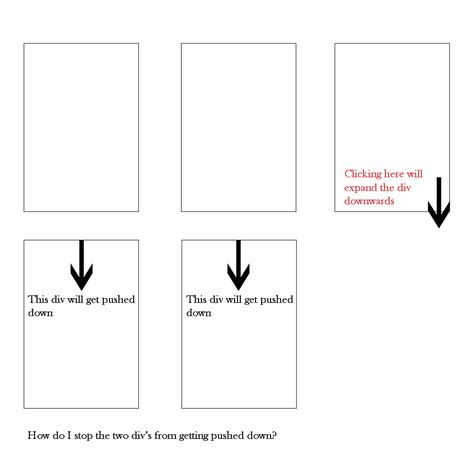 Html Expandable Div On Click Inline Block Not Push Down Other Divs On Second Line Stack