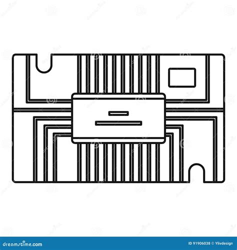 Microchip Icon Outline Stock Vector Illustration Of Communication