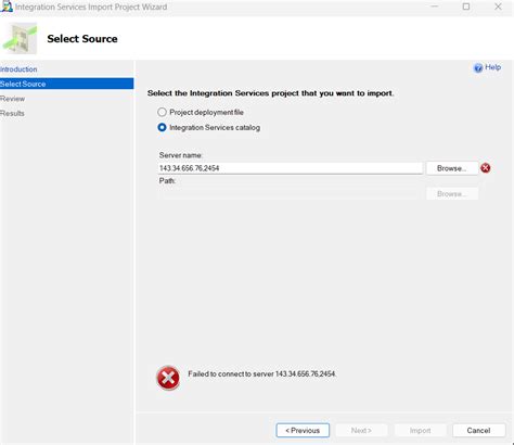 How To Import Package From Ssisdb Catalog With Server Authentication To