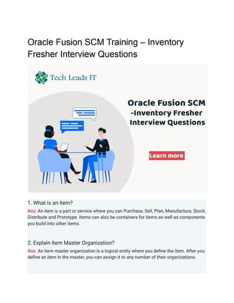 Oracle Fusion Scm Training Inventory Fresher Interview Questionspdf