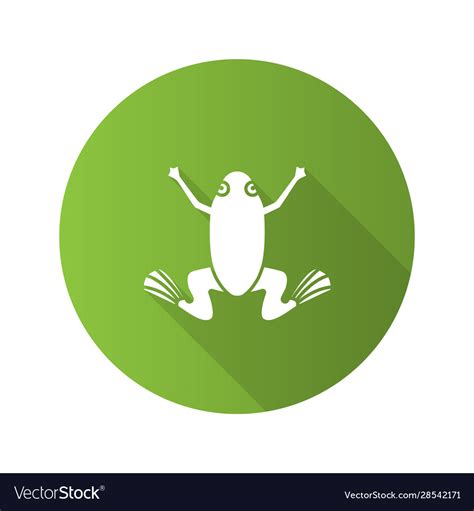 frog flat design long shadow glyph icon royalty free vector