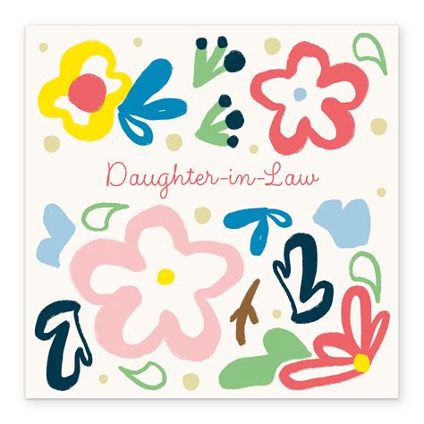 Personalised Fun Florals Daughter In Law Greeting Card Hallmark Uk
