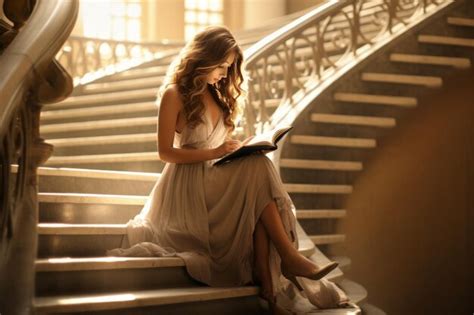 Premium Photo The Captivating Journey Of A Woman Immersed In A Book An Enchanting Scene On The