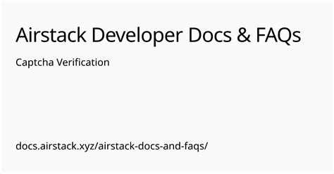 Captcha Verification Airstack Developer Docs And Faqs