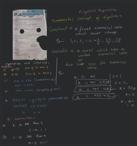 Algebraic Expressionsin Arithmetic We Deal With Quantities Which Are Den