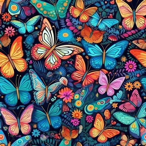 Premium Ai Image A Close Up Of A Colorful Butterfly Pattern On A