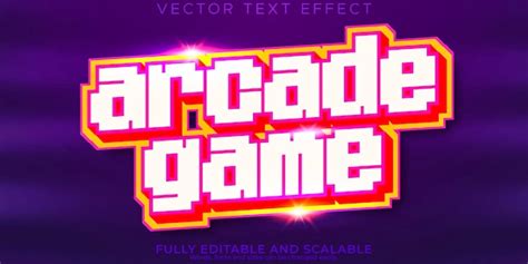 Premium Vector Arcade Text Effect Editable Pixel And Retro Text Style