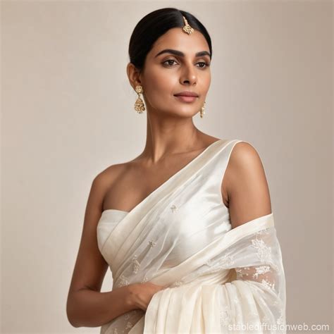 Plain White Saree Mockup Stable Diffusion Online