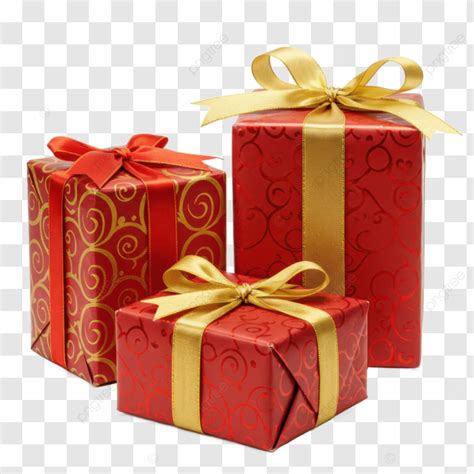 빨간색과 금색 포장지 리본으로 아름답게 포장된 선물 상자 3개 선물 상자 포장지 절하다 Png 일러스트 및 이미지 에 대한 무료 다운로드 Pngtree
