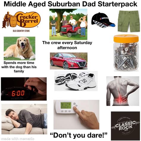 Middle Aged Suburban Dad Starter Pack Rstarterpacks