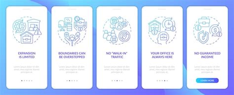Premium Vector Home Business Challenges Blue Gradient Onboarding Mobile App Screen