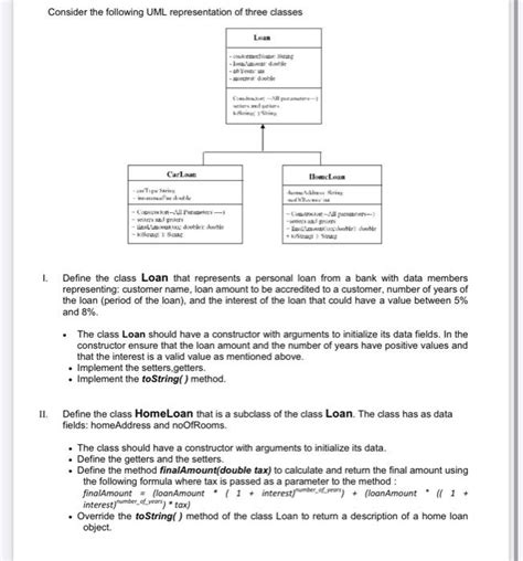 Solved Consider The Following Uml Representation Of Three