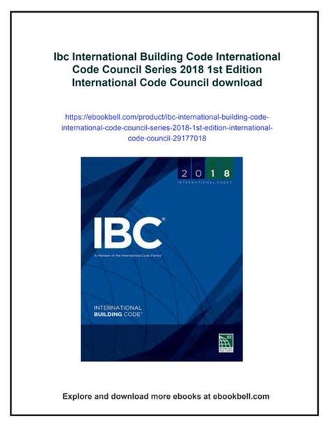 Ibc International Building Code International Code Council Series 2018 1st Edition International